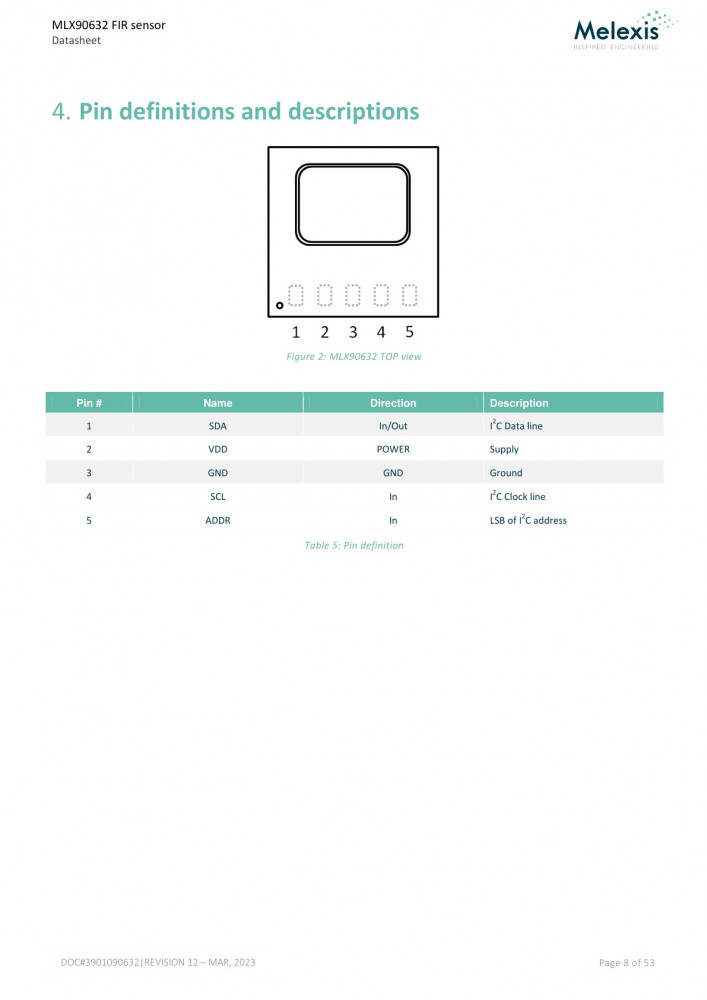 MLX90632 datasheet page 8