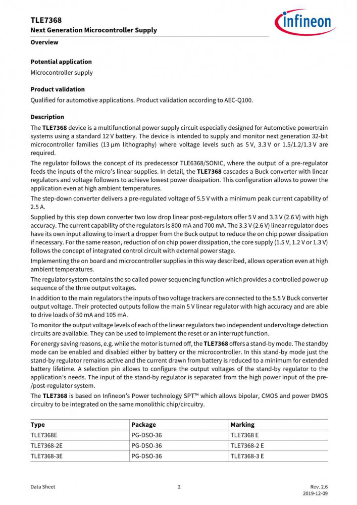 TLE7368E datasheet page 2