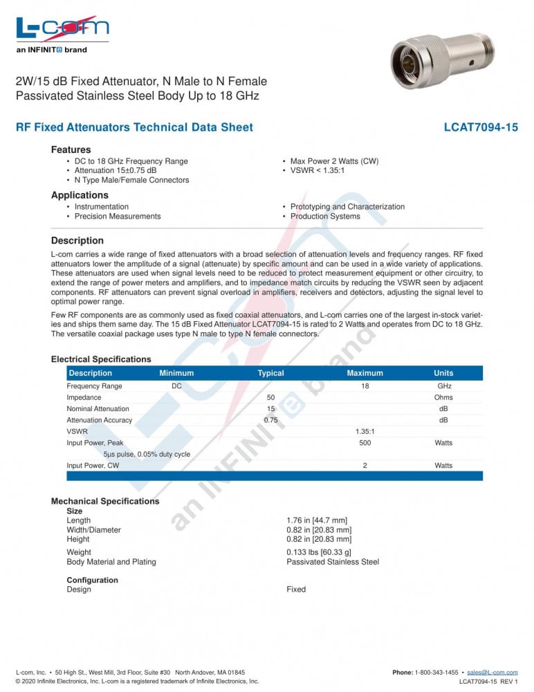 LCAT7094-15 datasheet page 1
