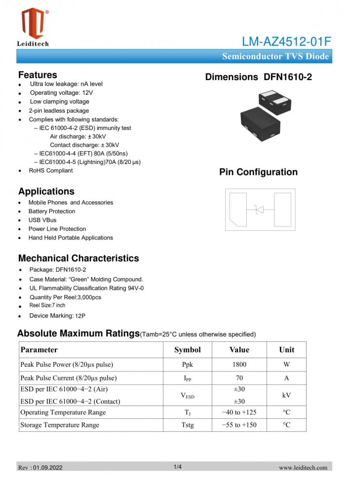LM-AZ4512-01F datasheet page 1
