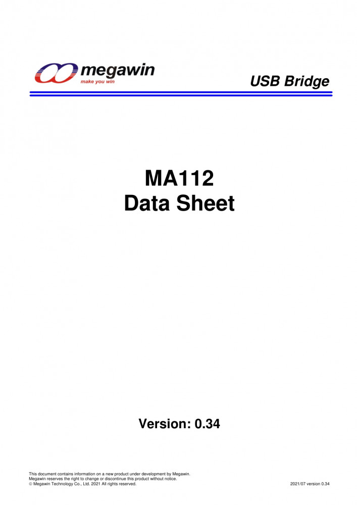 MA112 datasheet preview, page 1