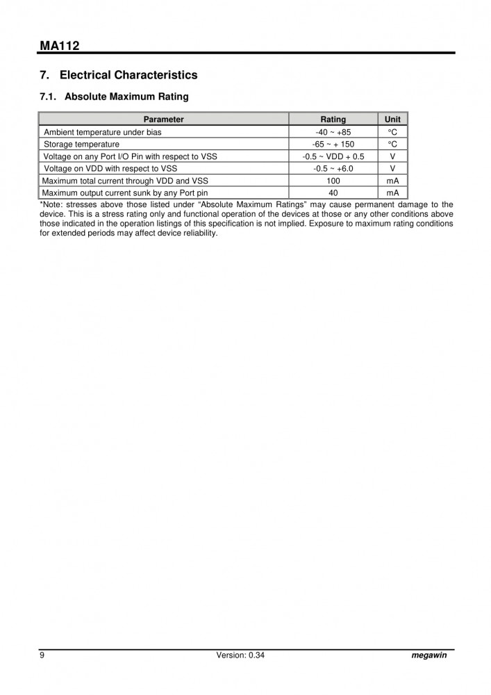 MA112 datasheet preview, page 10