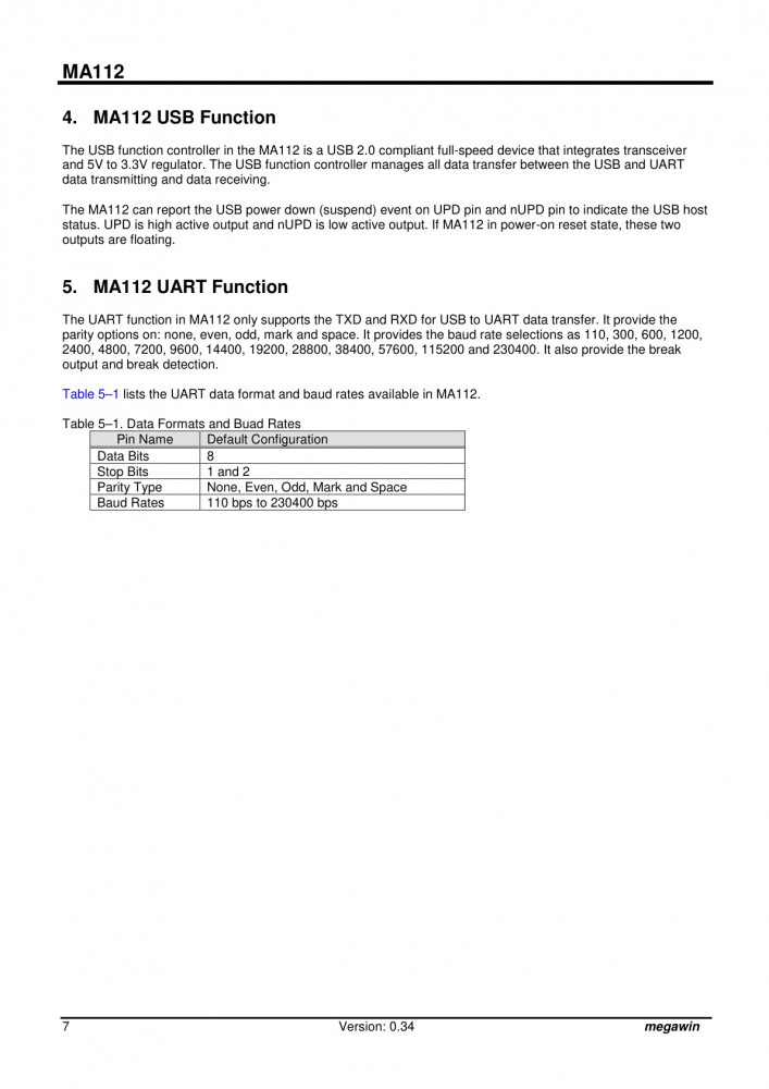 MA112 datasheet preview, page 8