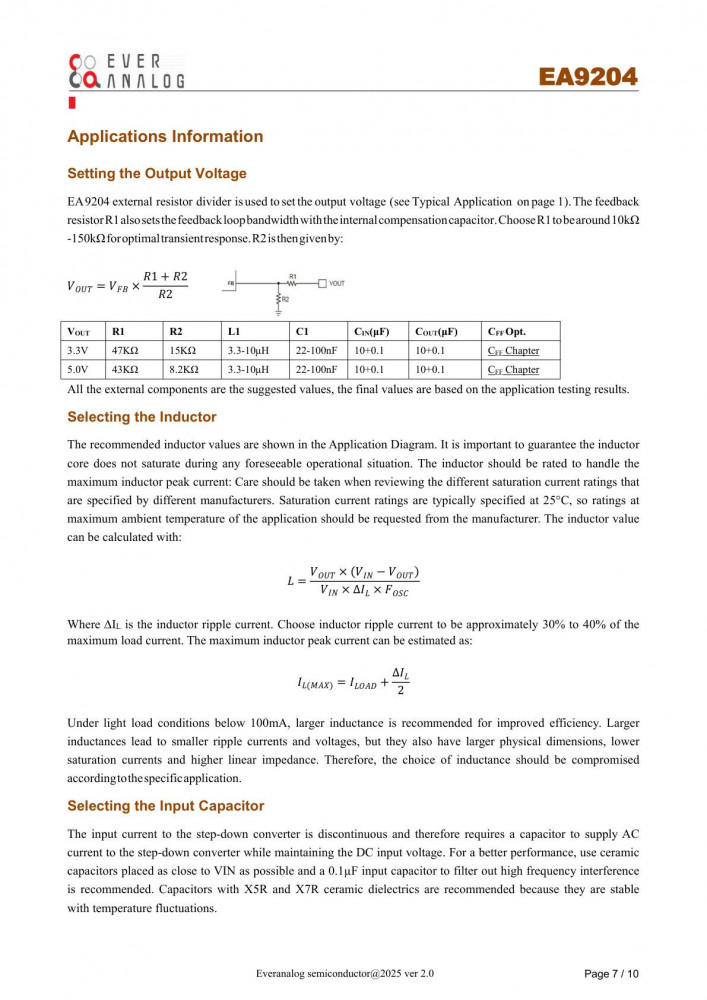 EA9204 datasheet page 7