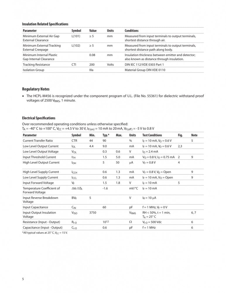 HCPL-M456 datasheet page 5