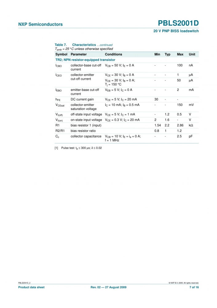 PBLS2001D,115 datasheet page 8