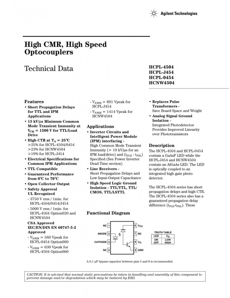 HCPL-4504 datasheet page 2
