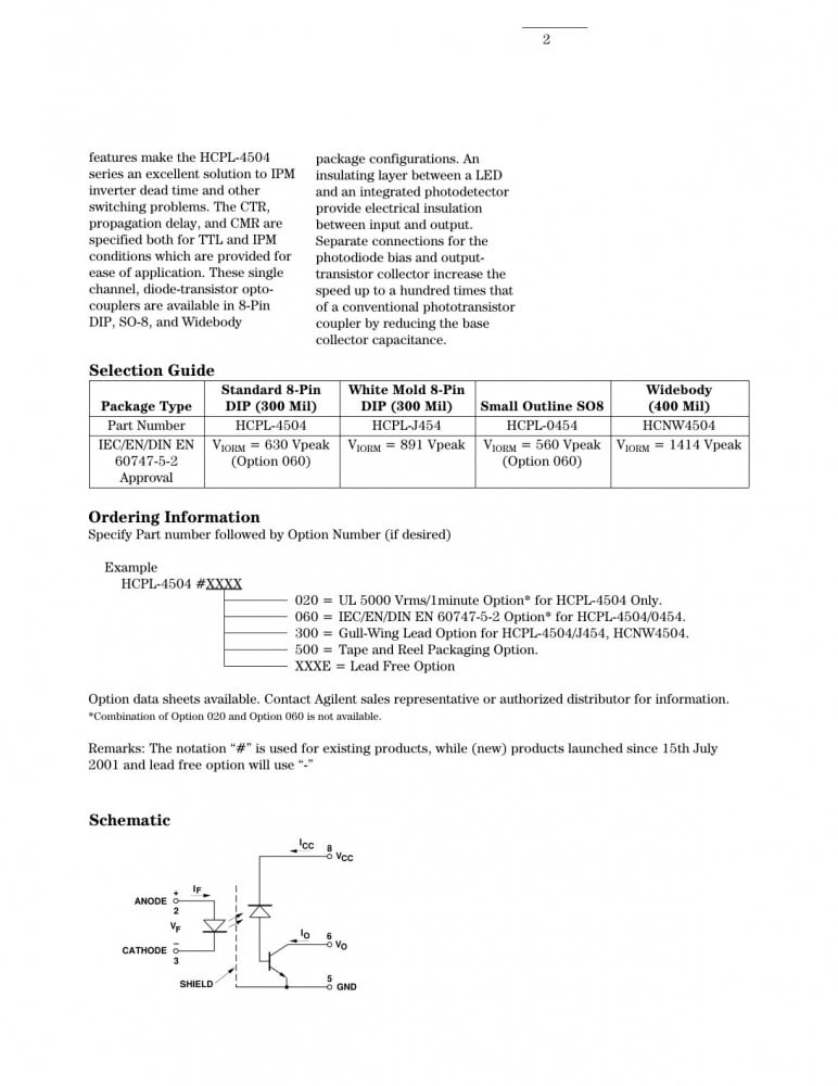 HCPL-4504 datasheet page 3