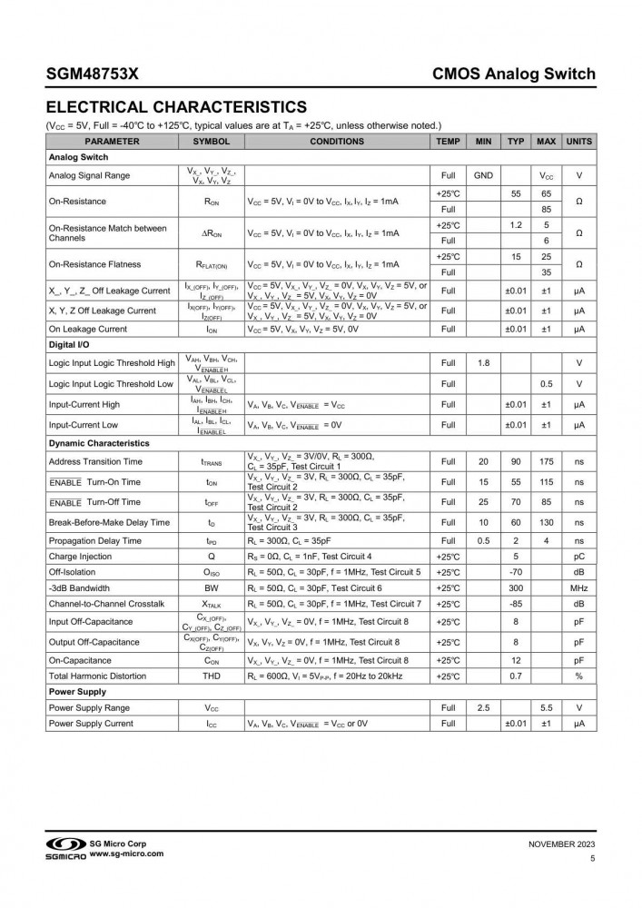 SGM48753X datasheet page 5