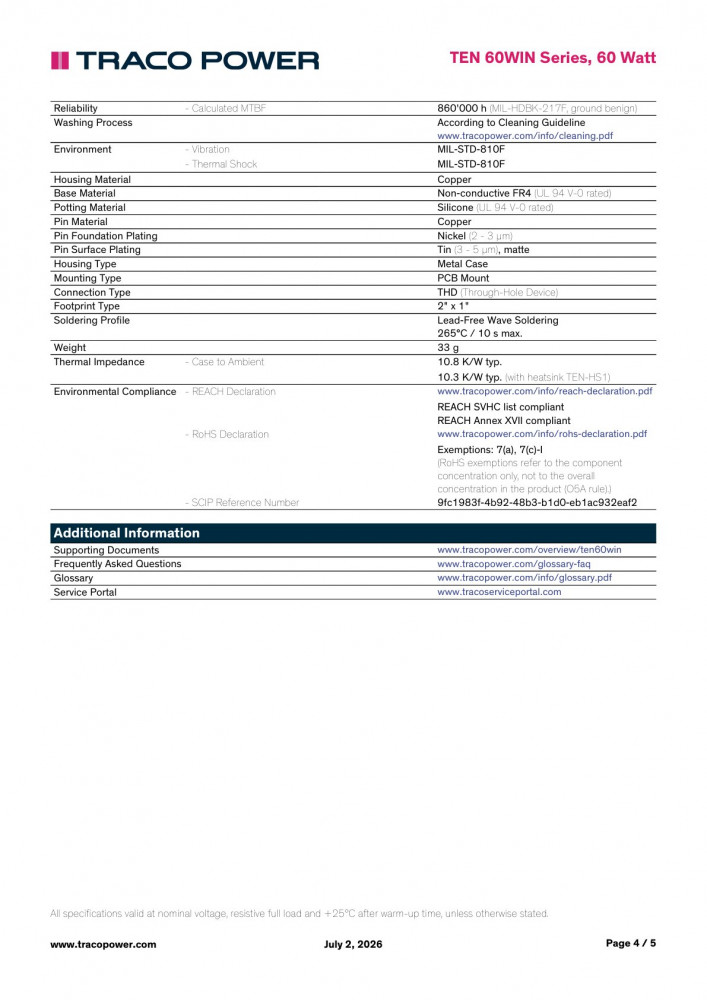 TEN 60WIN datasheet page 4