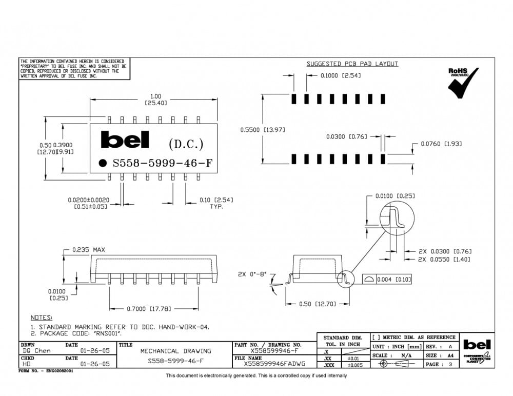 S558-5999-46-F mechanical drawing