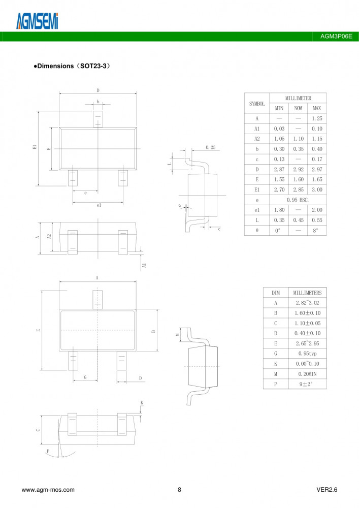 AGM3P06E datasheet page 8
