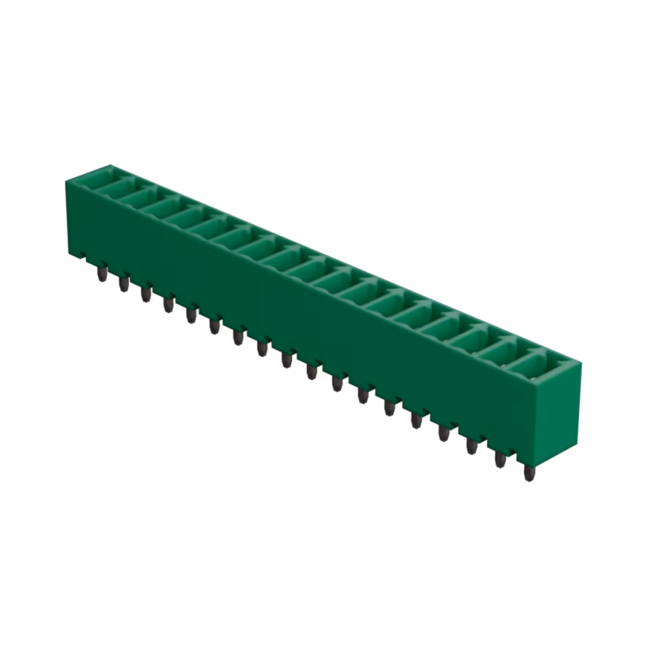 3.81mm Pitch Eurostyle Vertical PCB Header, Green Housing, 18 Circuits for sale