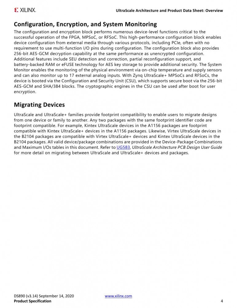 AMD Xilinx datasheet page 4