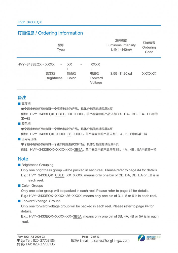 HVY-3433EQX datasheet page 2