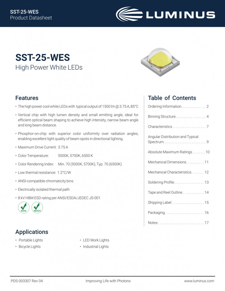 SST-25-WES datasheet page 1