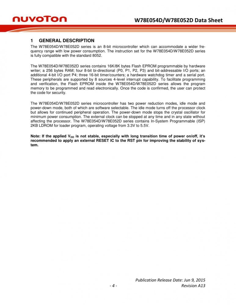 Datasheet page 4