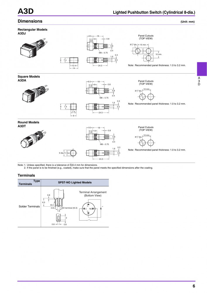 A3DJ series datasheet page 6