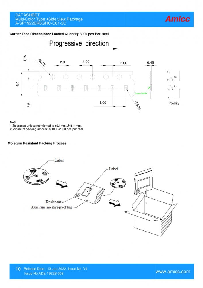 Amicc A-SP1922BR6GHC-C01-3C datasheet page 10