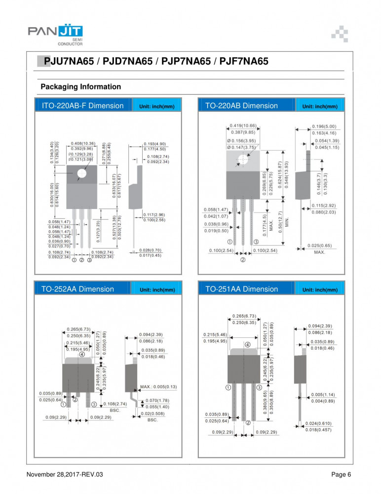 PANJIT PJD7NA65 datasheet page 6