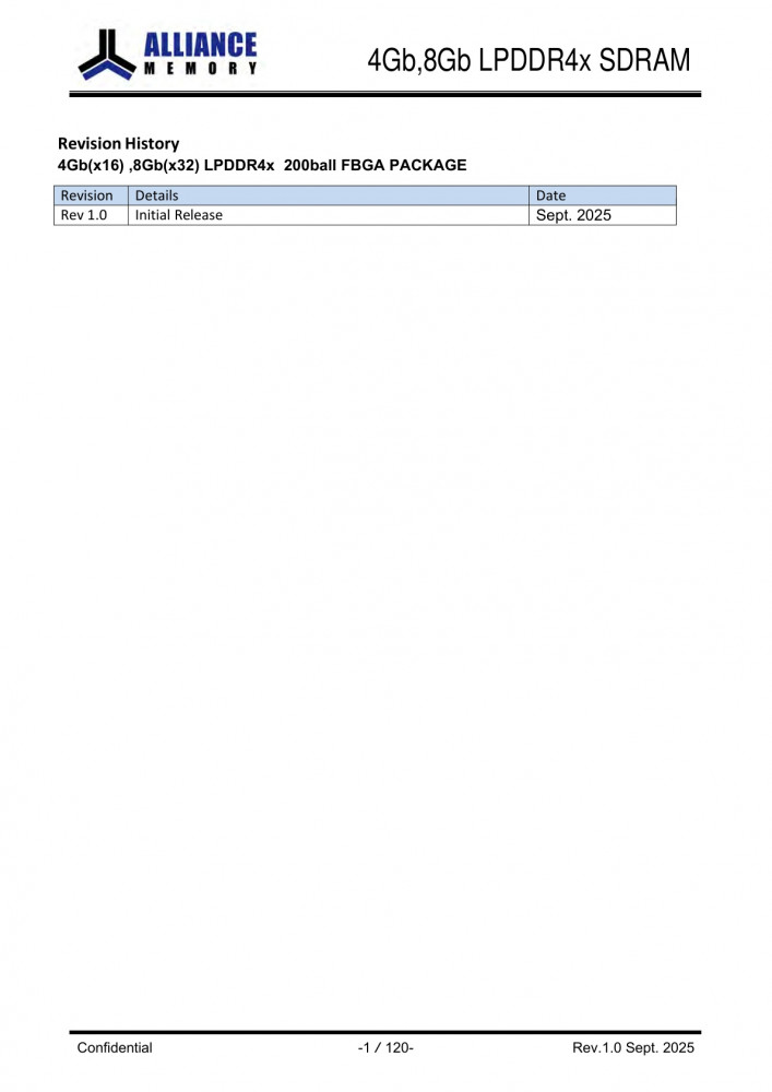 Product datasheet page 1