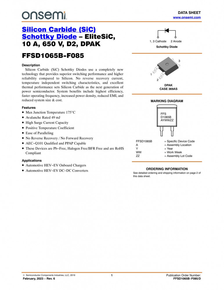 FFSD1065B-F085 datasheet page 1
