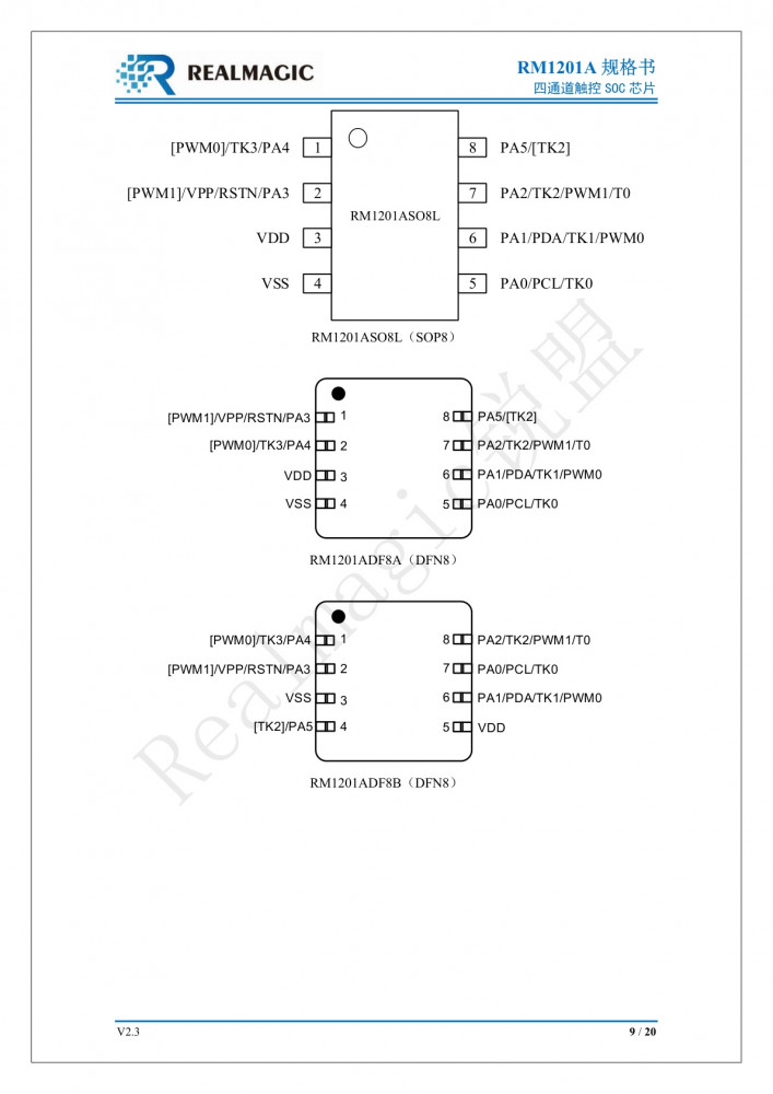 RM1201A datasheet page 9
