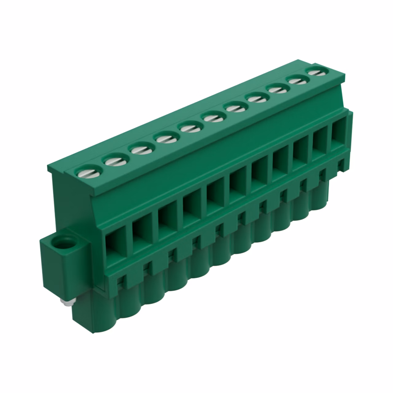 5.00mm Pitch Eurostyle Horizontal Plug, with Retention Screws and Reverse Imprinting, Rear Wire Entry, Green Housing, Gold (Au) Plated, 11  Circuits for sale
