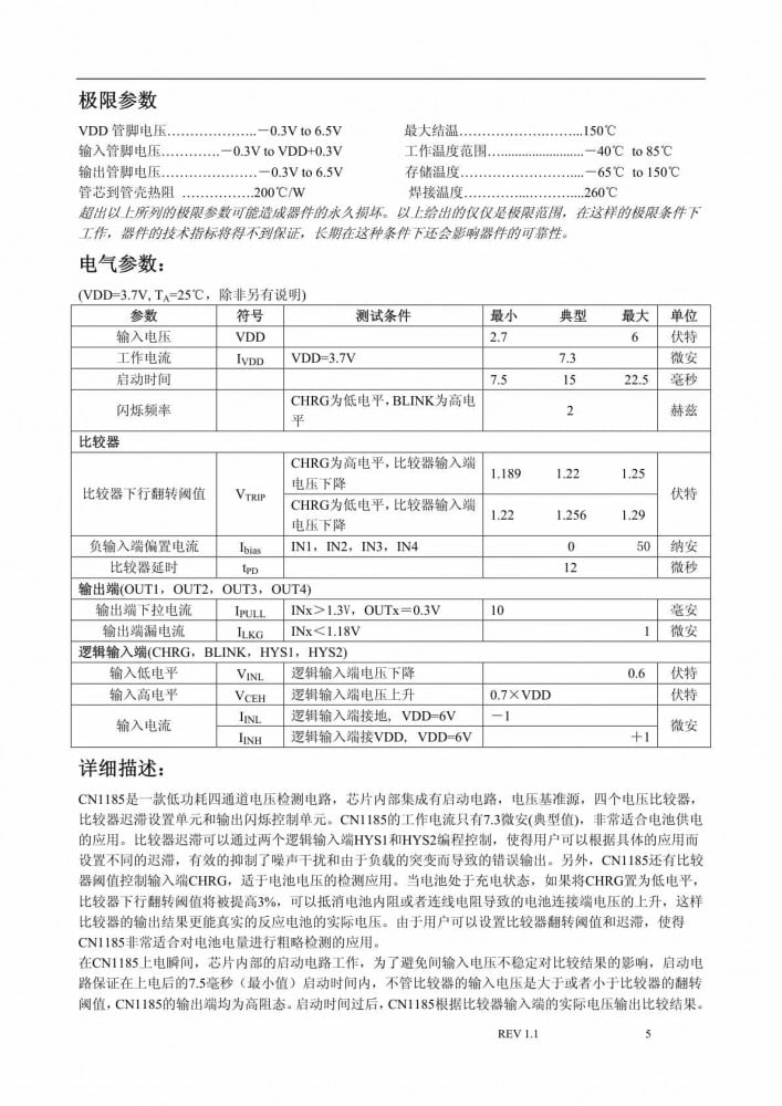 CN1185 datasheet page 5
