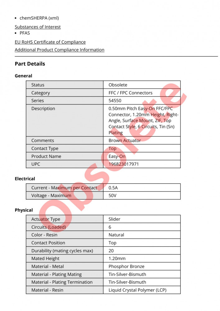 MOLEX 545500634 technical document page 2