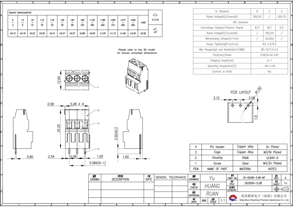 ZX-DG28V-5.08-3P technical drawing page