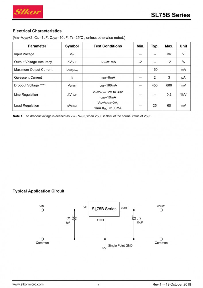 SL75B datasheet page 4
