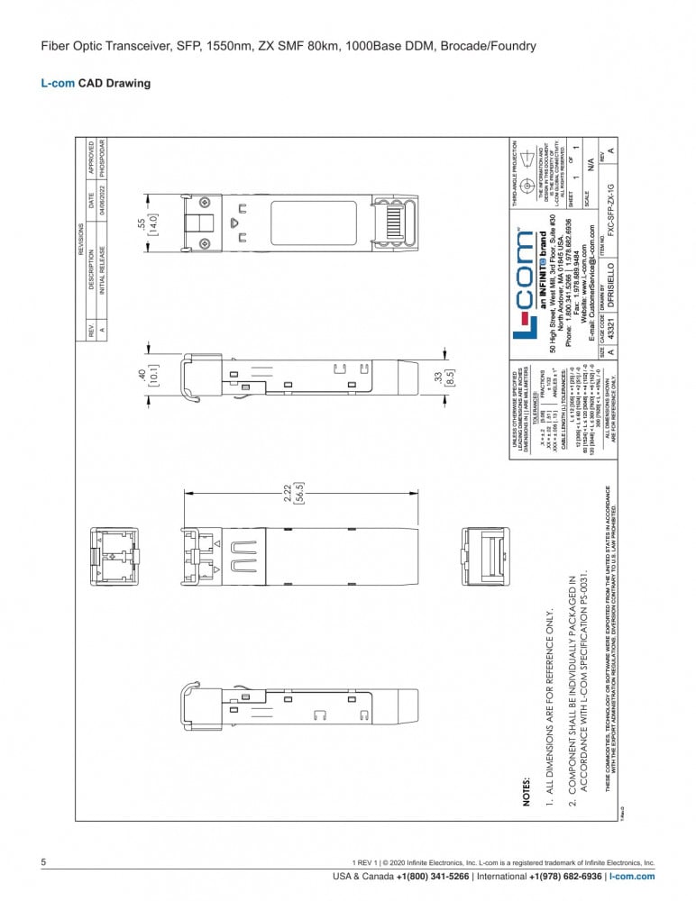 FXC-SFP-ZX-1G-BFO datasheet page 5