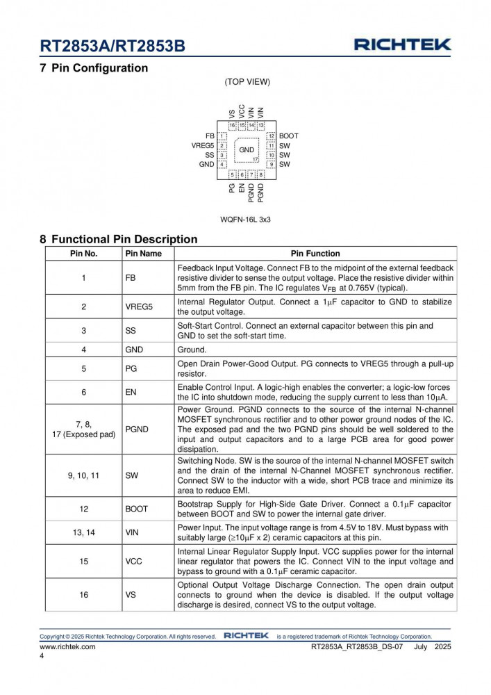 RT2853A and RT2853B datasheet page 4