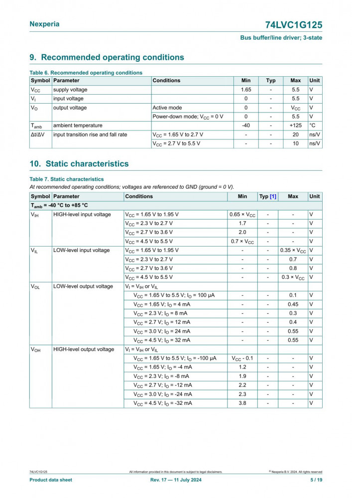74LVC1G125 datasheet page 5
