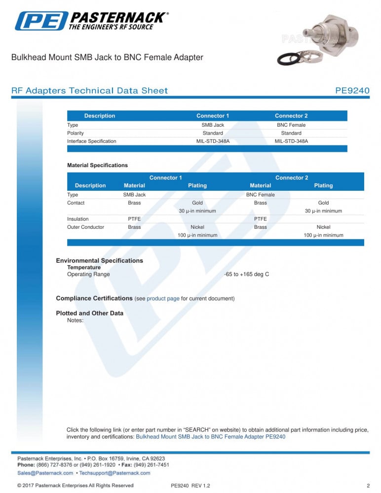 PE9240 technical document page 2