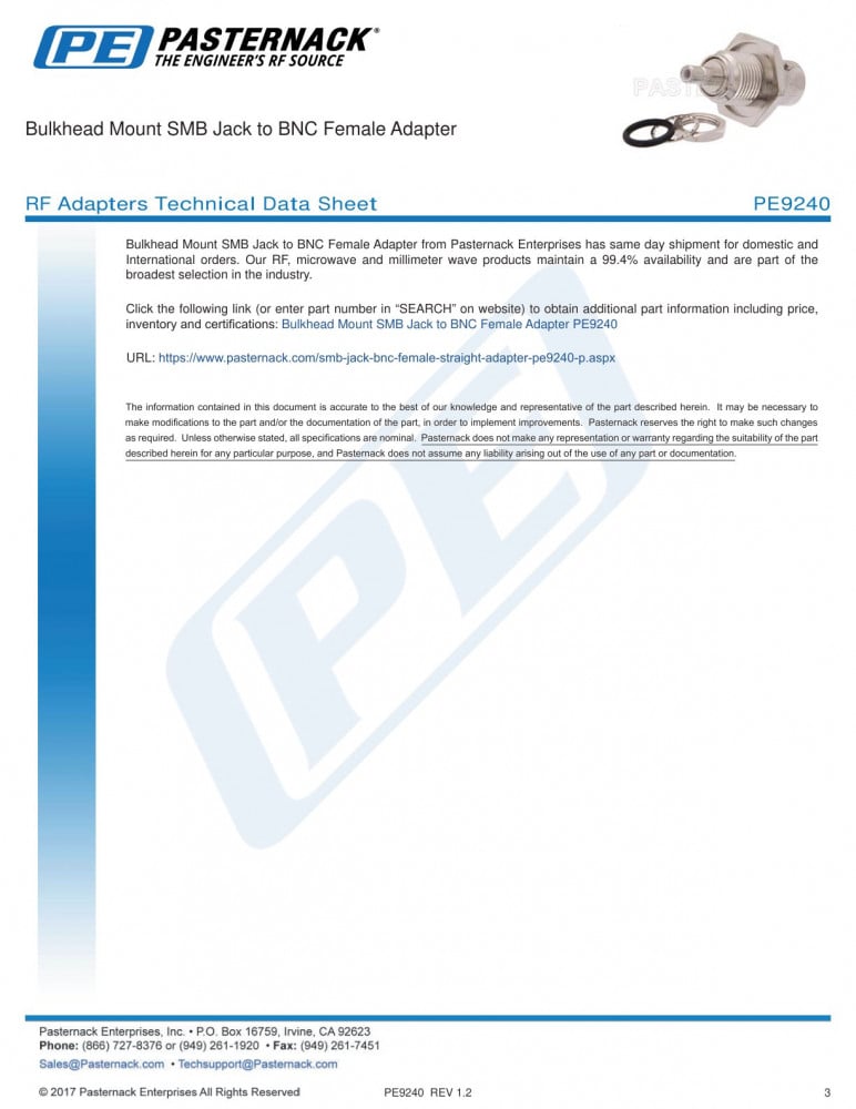 PE9240 technical document page 3