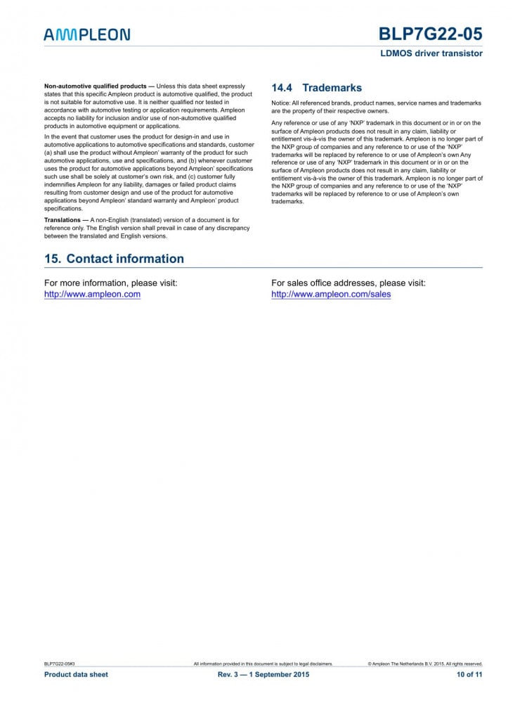 BLP7G22-05Z datasheet page 10