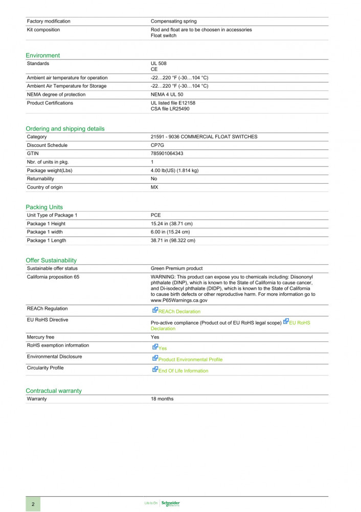 9036DW31C technical document page 2