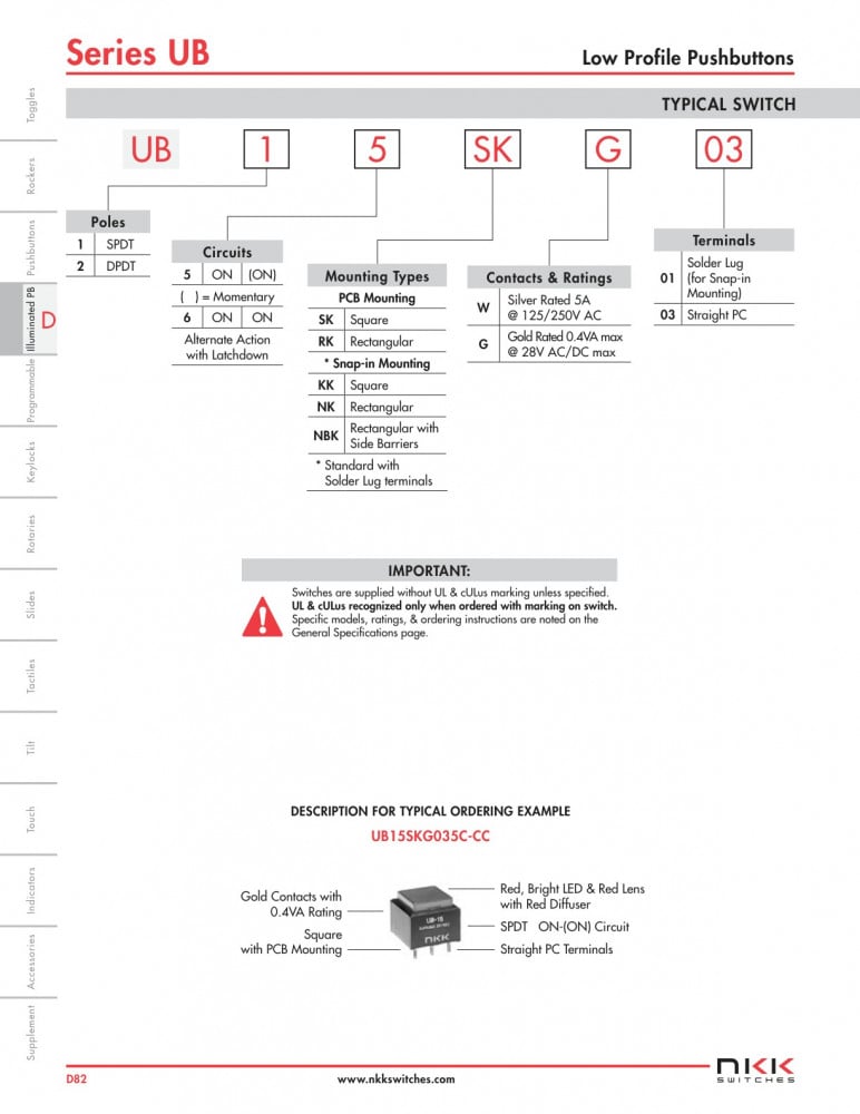NKK Switches UB series document page 3
