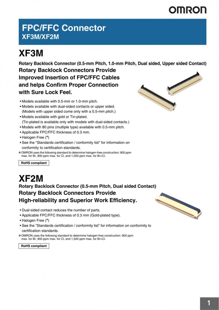 OMRON XF2M product document page 1