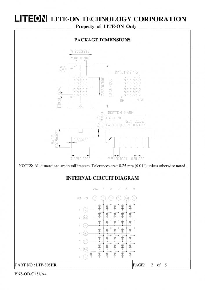 LTP-305HR datasheet page 4