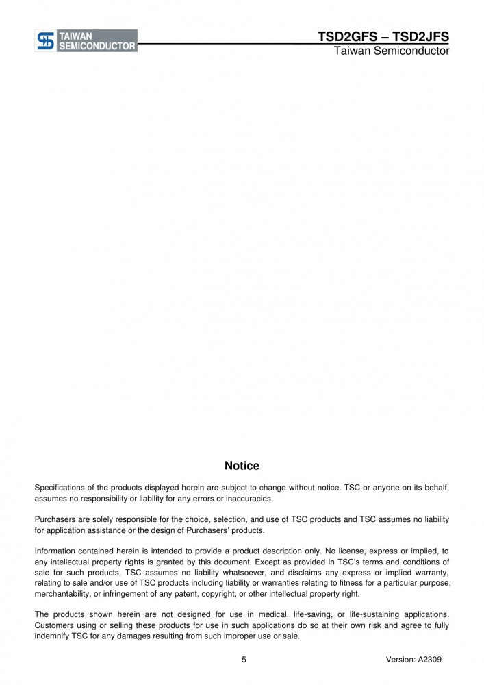 TSD2GFS datasheet page 5