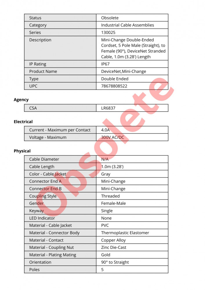 Technical document image 2 for MOLEX 1300250013