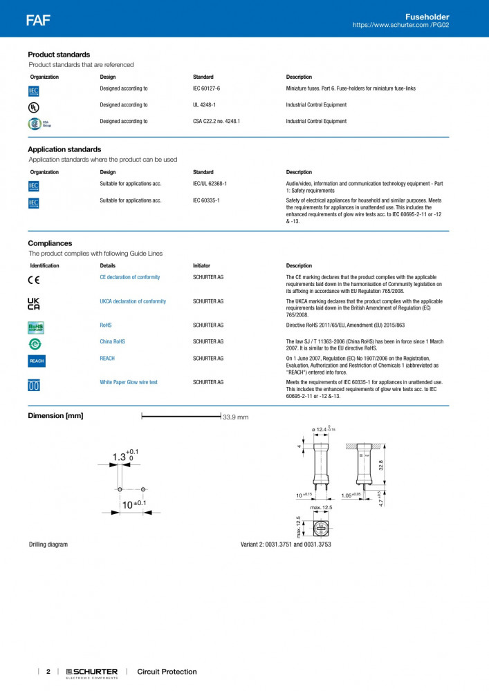 SCHURTER 0031.3752 technical document page 2
