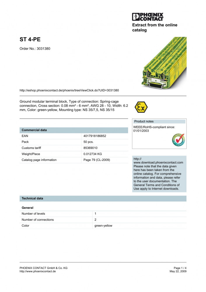 ST 4-PE technical document page 1
