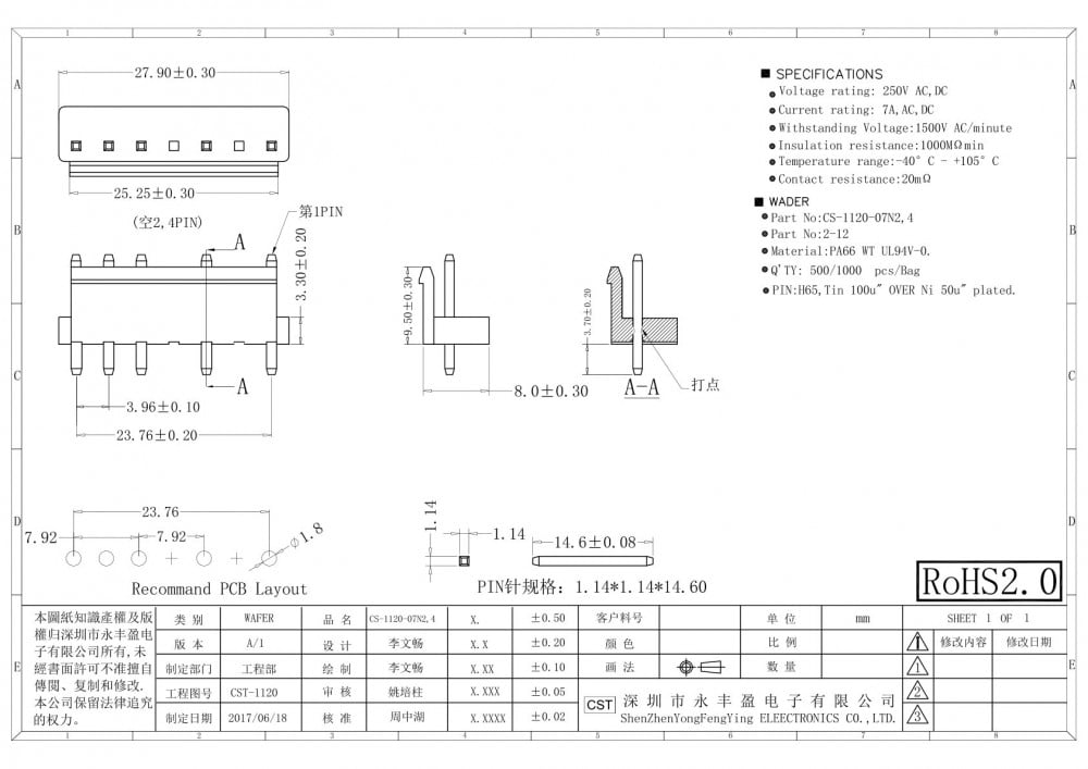 CST CS-1120-07N2.4/V0 technical document preview