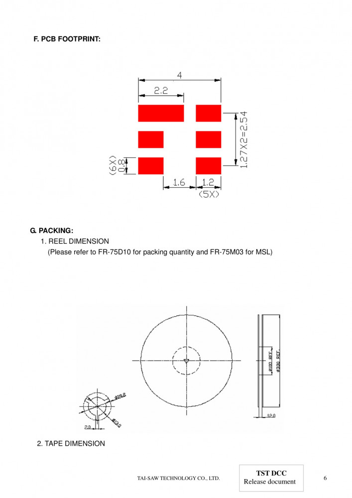 TA2321A specification sheet page 6