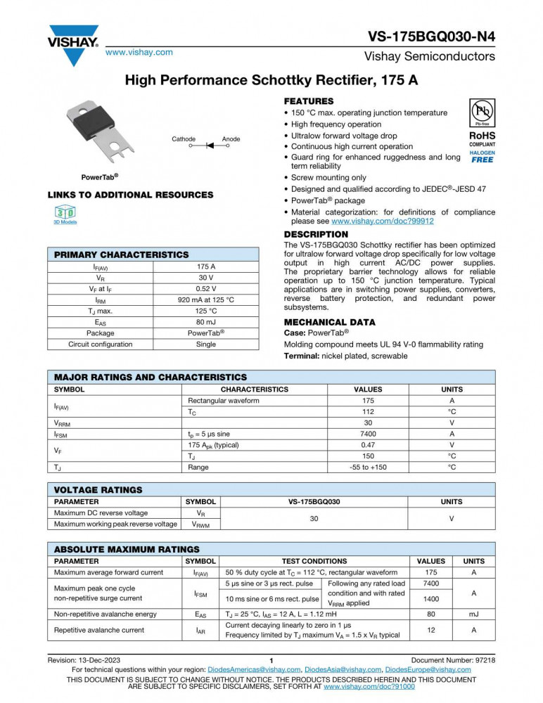 VS-175BGQ030 datasheet page 1