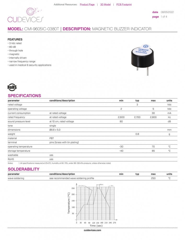 CMI-9605IC-0380T datasheet page 1